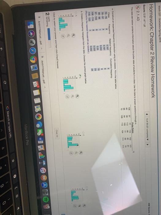Solved Math 227- Statistics Spring 2019 Homework: Chapter 2 | Chegg.com