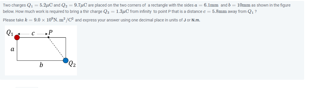 Solved Two charges \\( Q_{1}=5.2 \\mu \\mathrm{C} \\) and | Chegg.com