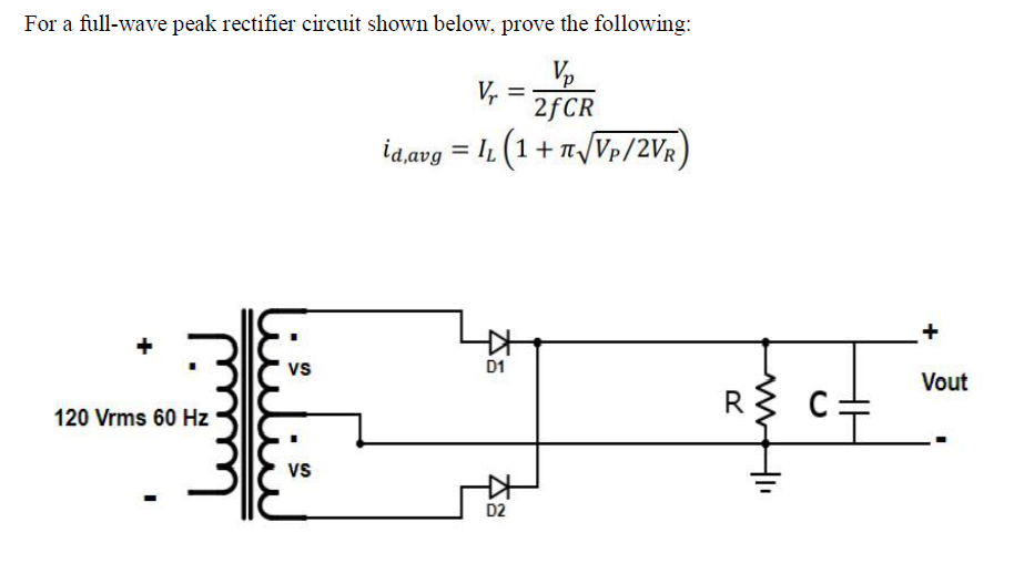Solved Note: (For the given equations) Vr = VR is the | Chegg.com