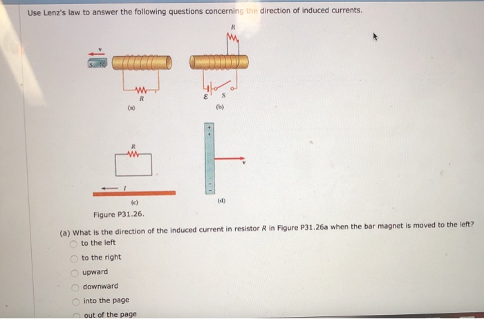 Solved Use Lenz's law to answer the following questions | Chegg.com