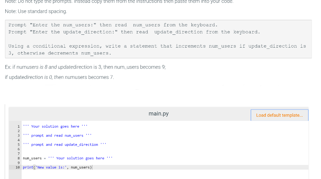 Solved Note! Do hot type the prompts. Thstead copy them Irom | Chegg.com