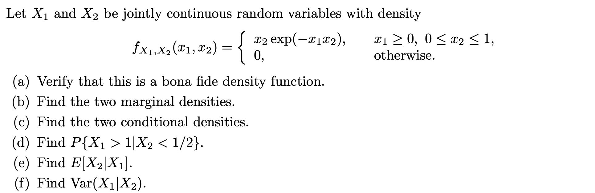 Solved Let X1 and X2 be jointly continuous random variables | Chegg.com