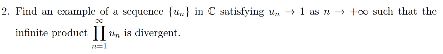 Solved Find an example of a sequence {un} ﻿in C ﻿satisfying | Chegg.com