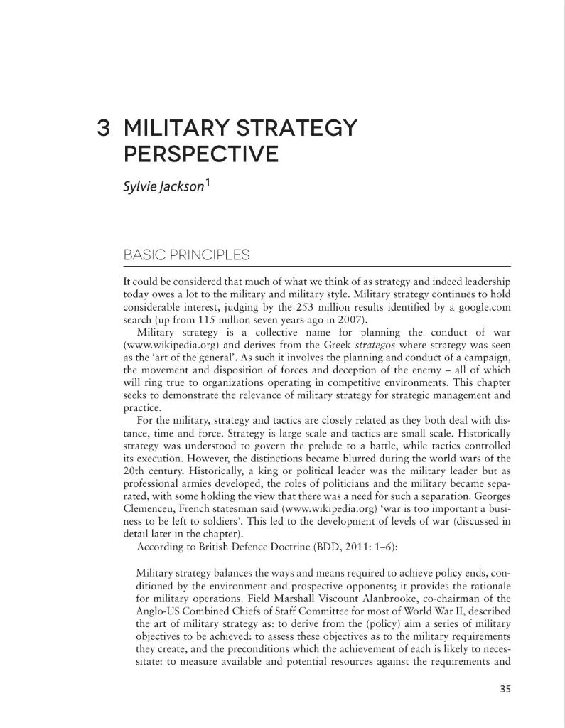 Solved 3 MILITARY STRATEGY PERSPECTIVE Sylvie Jackson BASIC | Chegg.com