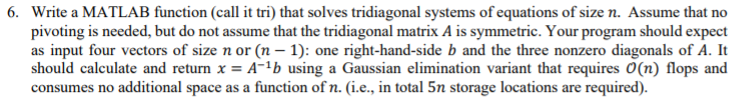 6 Write A Matlab Function Call It Tri That Solves 1047