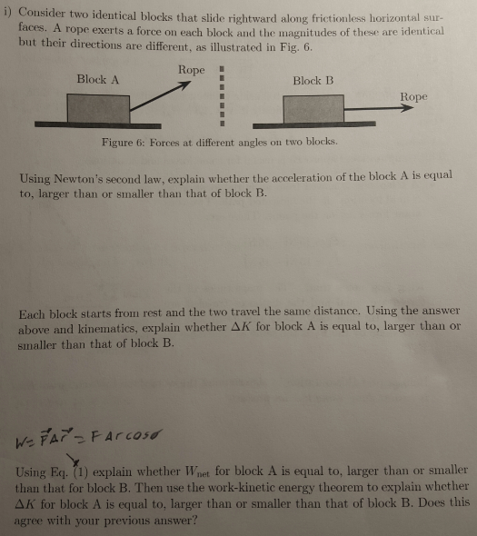 Solved i) Consider two identical blocks that slide rightward | Chegg.com