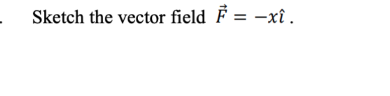 Solved Sketch the vector field } = -xî. | Chegg.com