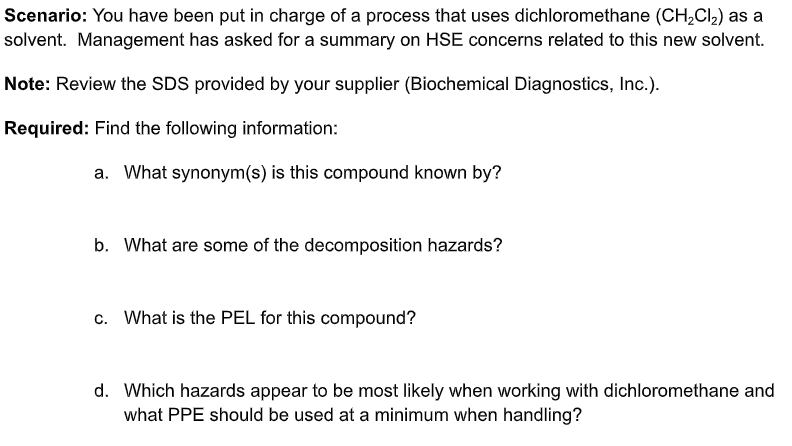 Solved Scenario: You have been put in charge of a process | Chegg.com