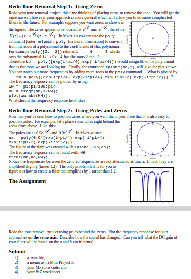 Solved in Matlab Design a notch filter to filter out the | Chegg.com