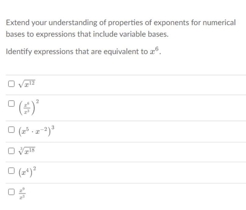 Solved Extend your understanding of properties of exponents | Chegg.com