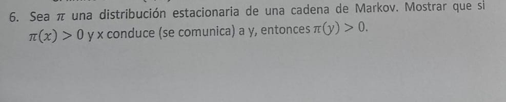 Solved Sea πuna ﻿distribución ﻿estacionaria de ﻿una cadena | Chegg.com