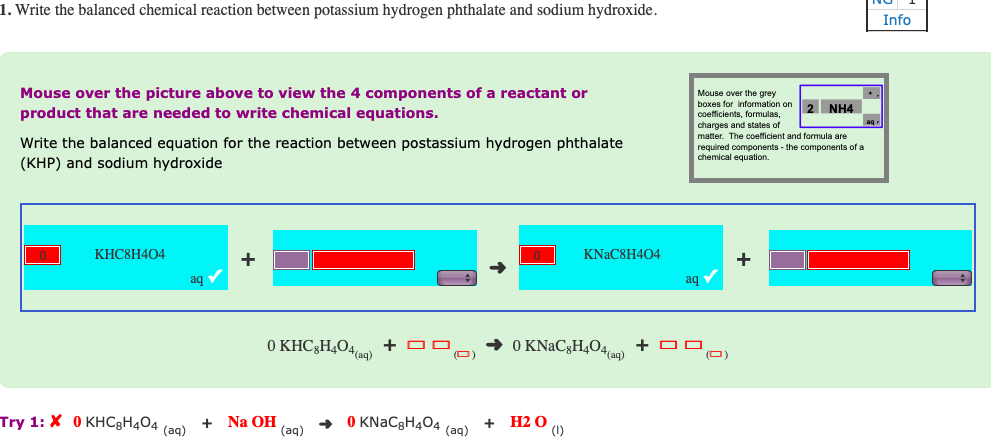 Solved NU 1 1. Write the balanced chemical reaction between | Chegg.com