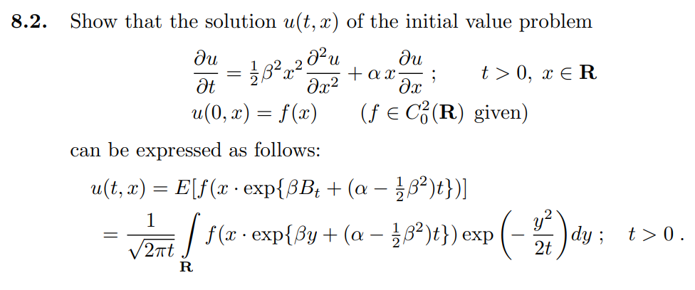 Solved 2. Show that the solution u(t,x) of the initial value | Chegg.com