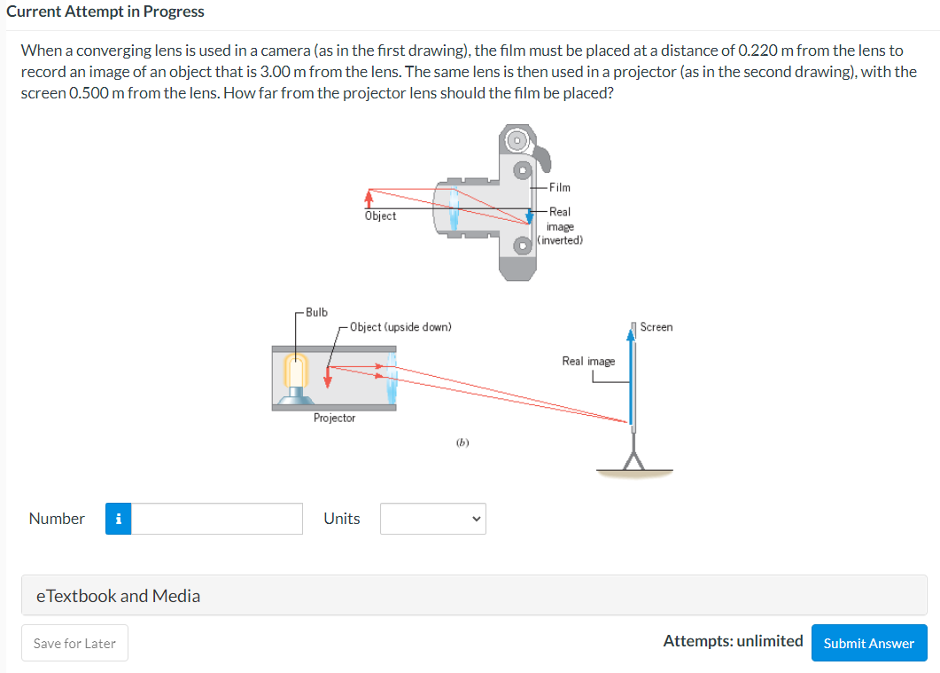 Solved Current Attempt in Progress When a converging lens is | Chegg.com