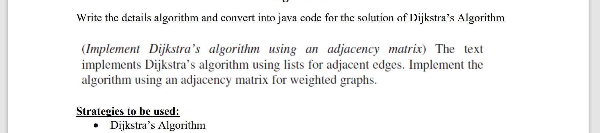 Solved Write the details algorithm and convert into java | Chegg.com