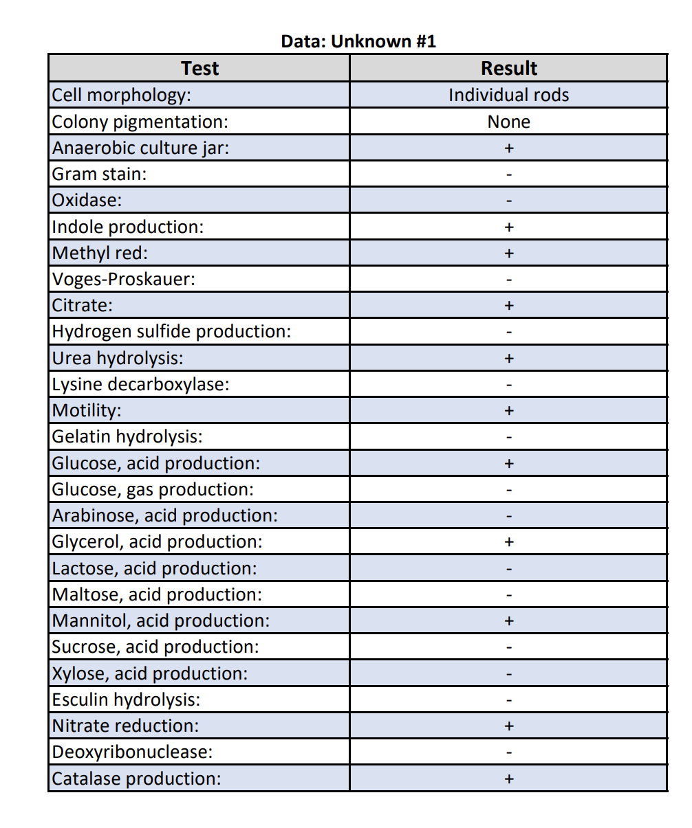 Solved Use Table 5.2 in Bergey's Manual of Determinative | Chegg.com
