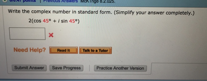 Solved Write The Complex Number In Standard Form Simplify 8242