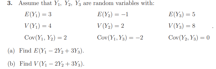 Solved Assume that Y1, ﻿Y2, ﻿Y3 ﻿are random variables | Chegg.com