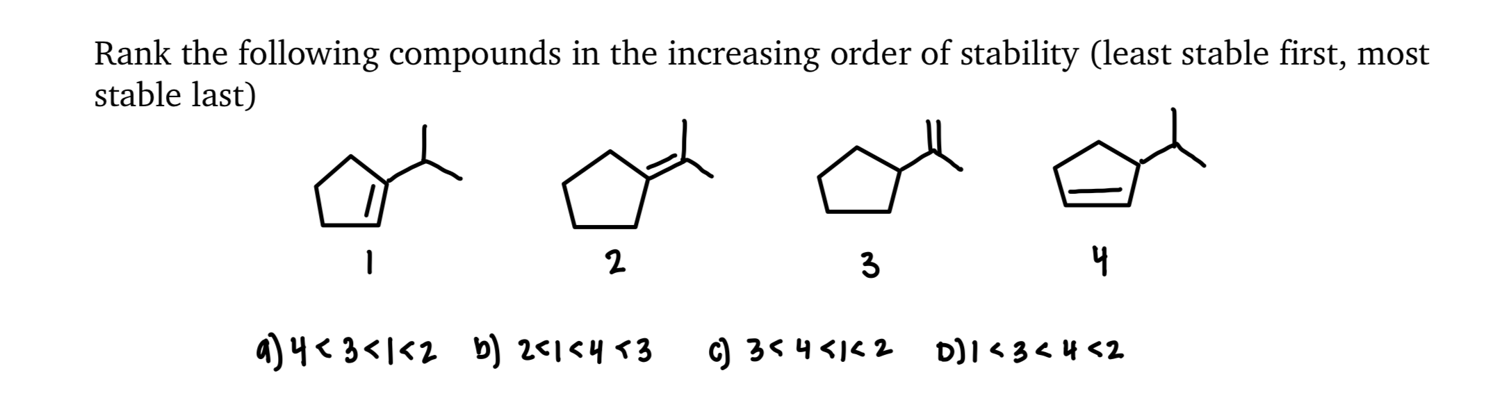 Solved Rank the following compounds in the increasing order | Chegg.com