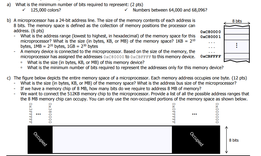 Solved A What Is The Minimum Number Of Bits Required To 
