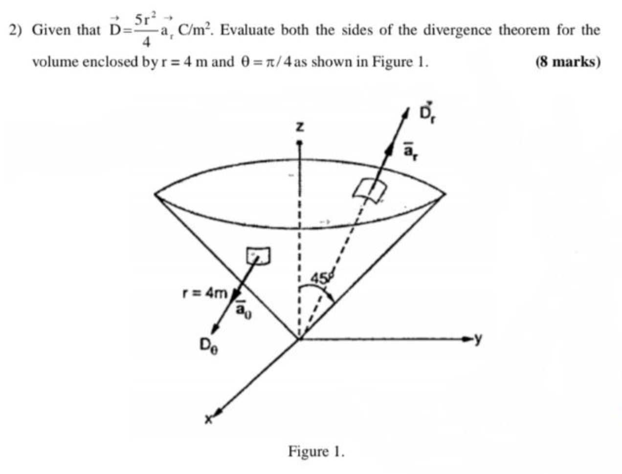 Solved 2) Given that D=45r2arC/m2. Evaluate both the sides | Chegg.com