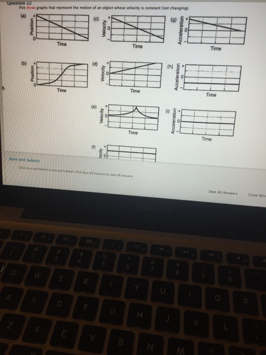 Solved Pick three graphs that represent the motion of an | Chegg.com