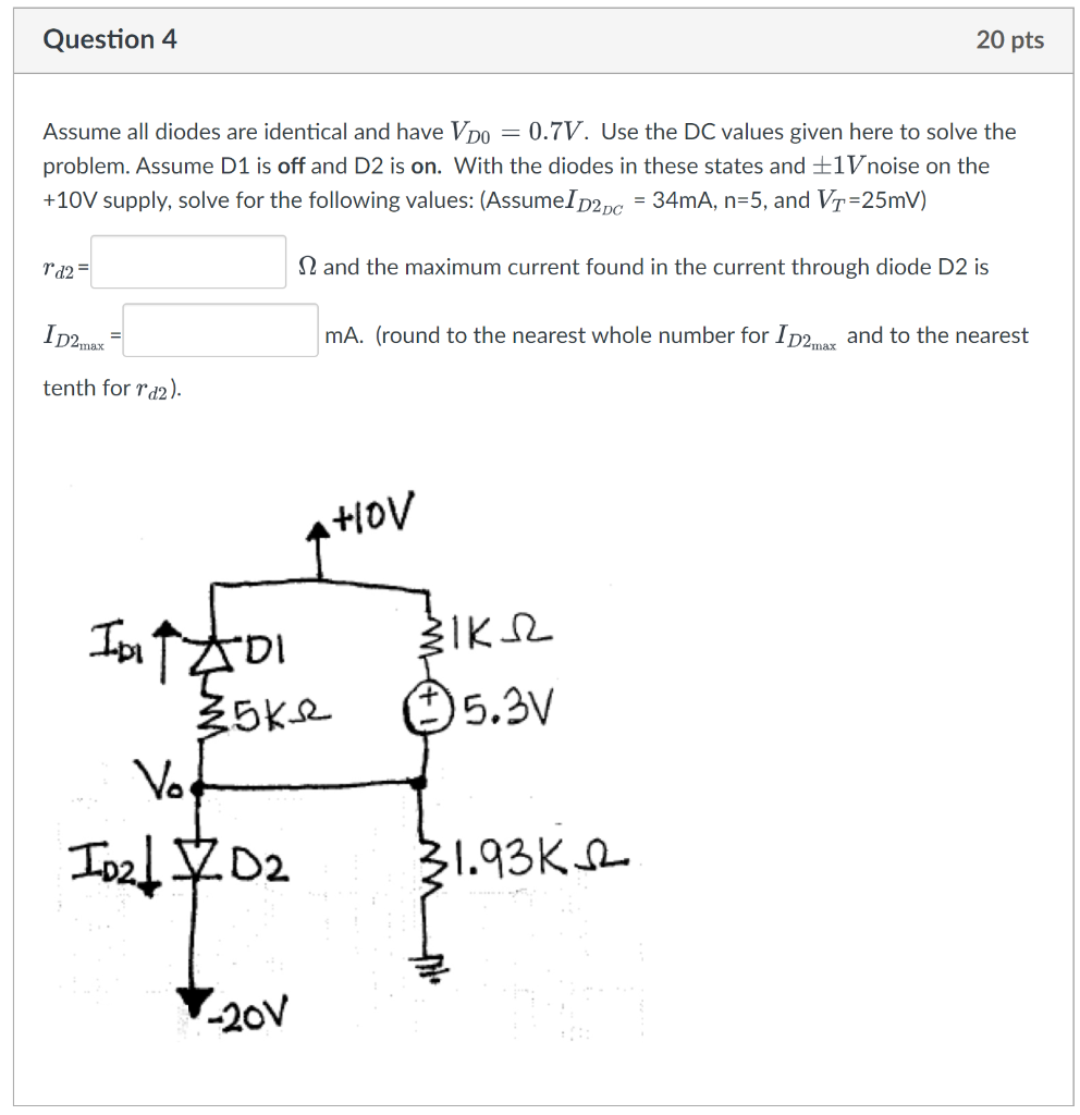 Solved Assume all diodes are identical and have VD0=0.7 V. | Chegg.com