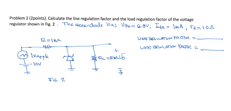 Solved Problem 2 (2 points). Calculate the line regulation | Chegg.com