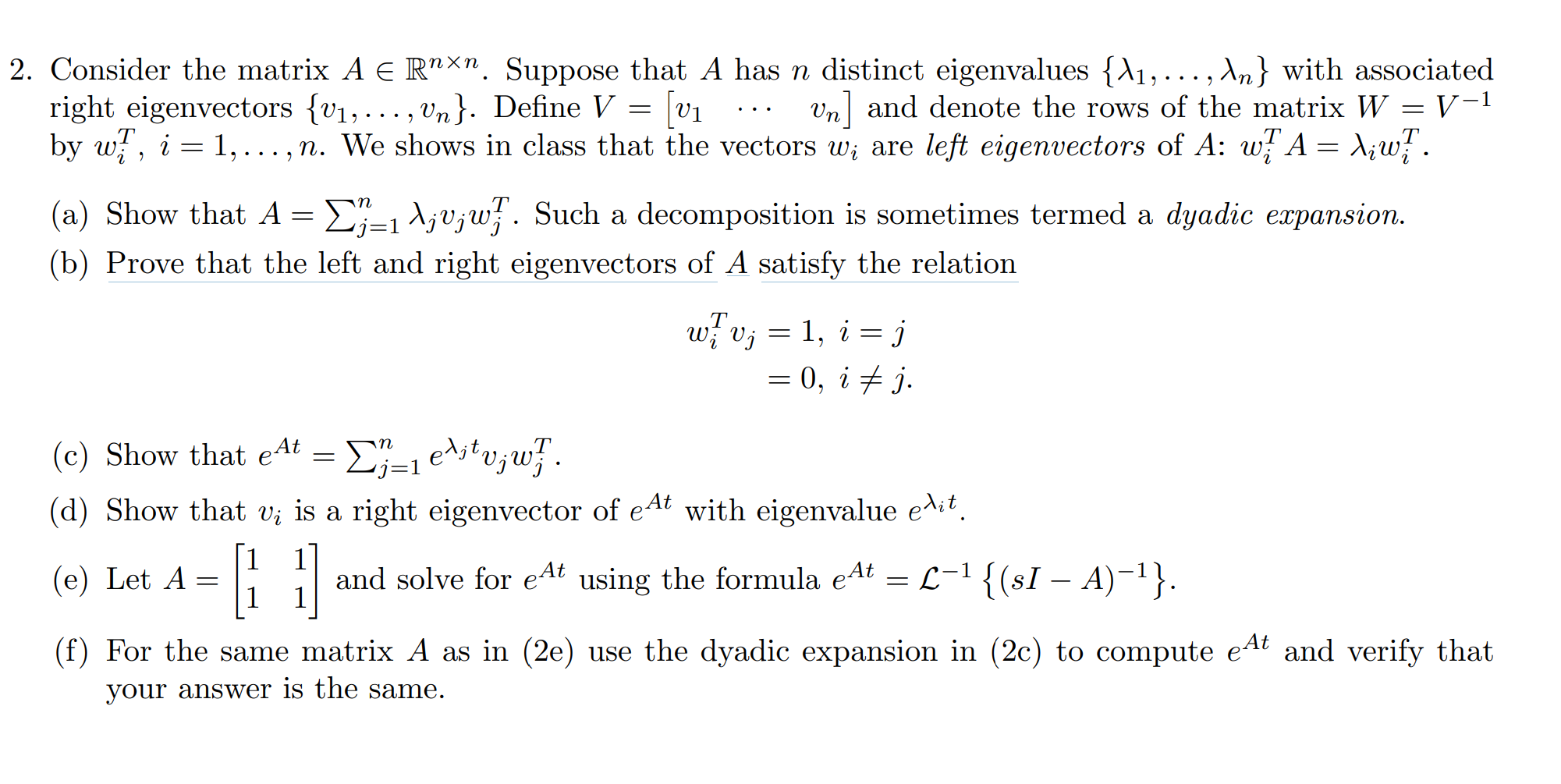 Consider the matrix A∈Rn×n. Suppose that A has n | Chegg.com