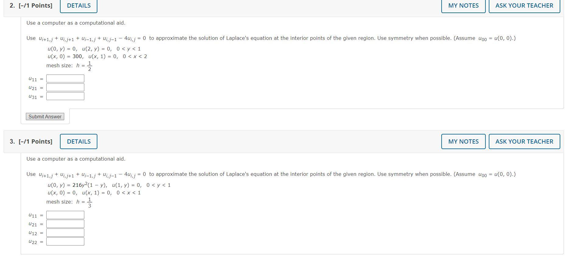Solved 2. [-11 Points] DETAILS MY NOTES ASK YOUR TEACHER Use | Chegg.com