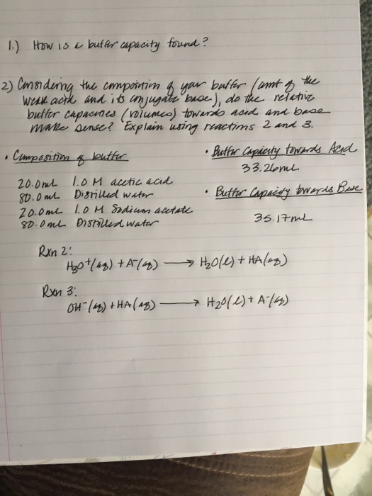 Solved How is a buffer capacity found? Considering the | Chegg.com