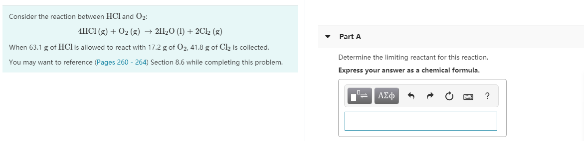 Solved Consider the reaction between HCl and O2: 4HCI (g) + | Chegg.com