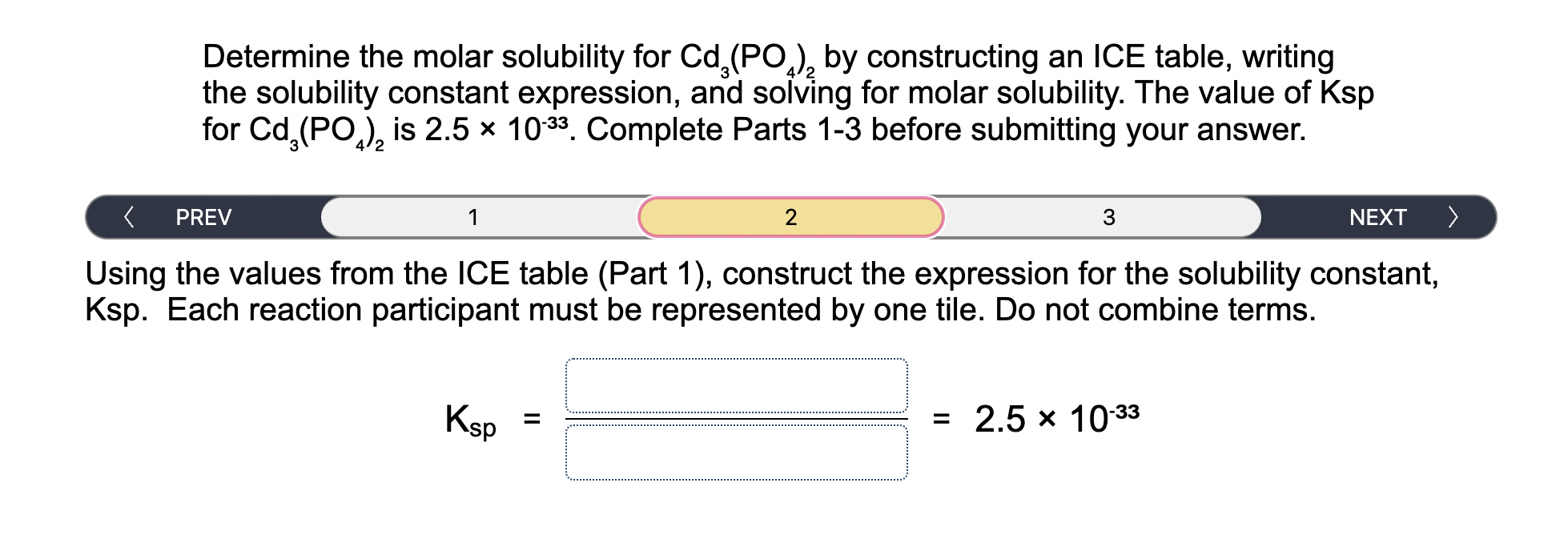 Solved Determine the molar solubility for Cd3(PO4)2 by | Chegg.com