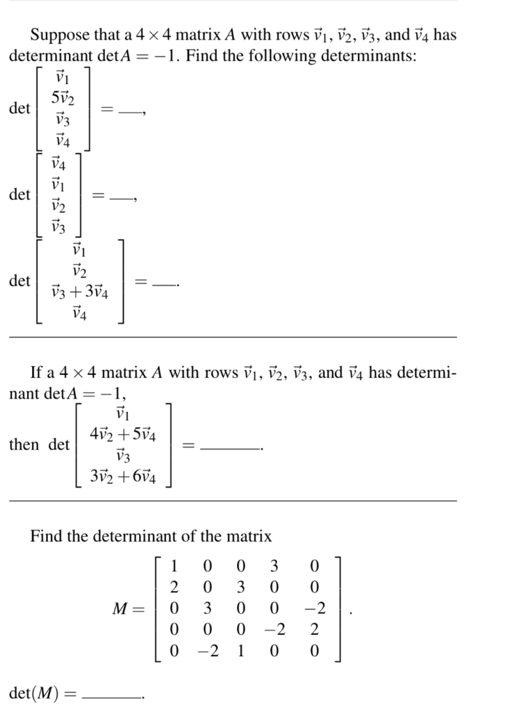 Solved Suppose That A 4x 4 Matrix A With Rows Vi V2 V3