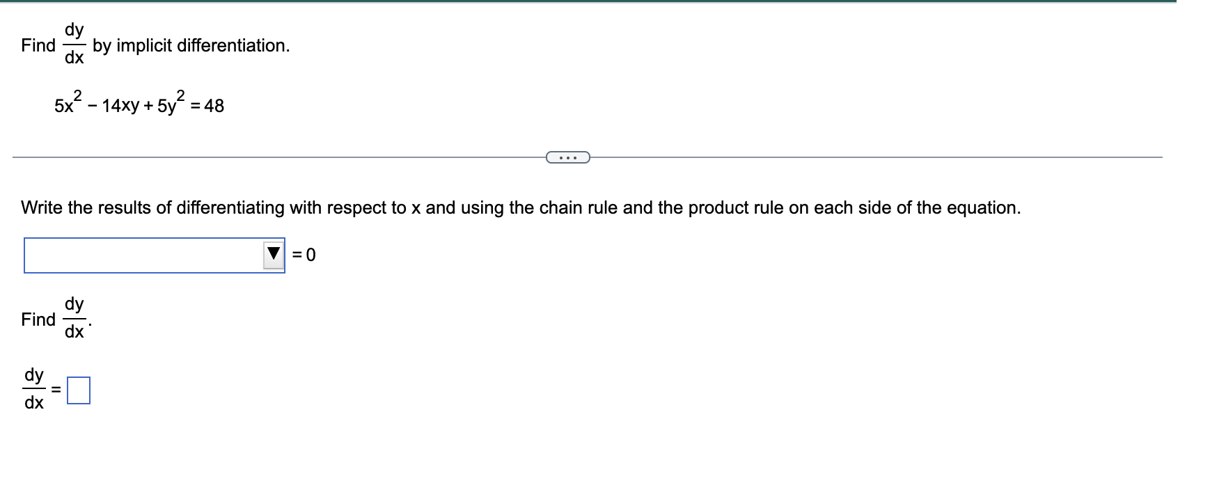Solved Find dxdy by implicit differentiation. | Chegg.com