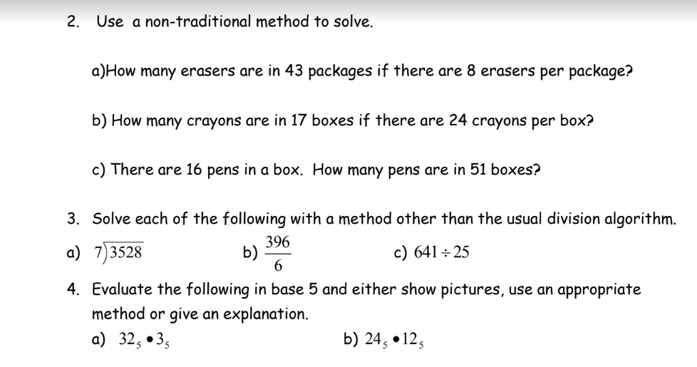 Solved 2. Use a non-traditional method to solve. a) How many | Chegg.com