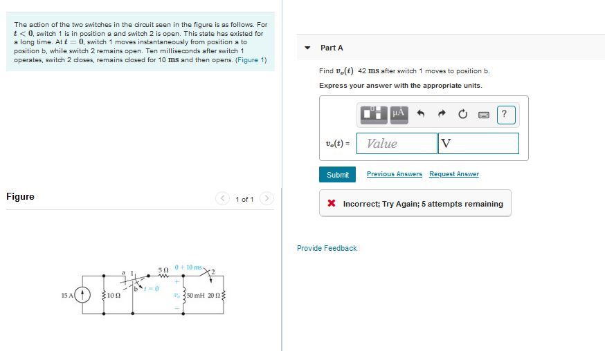 Solved The action of the two switches in the circuit seen in | Chegg.com