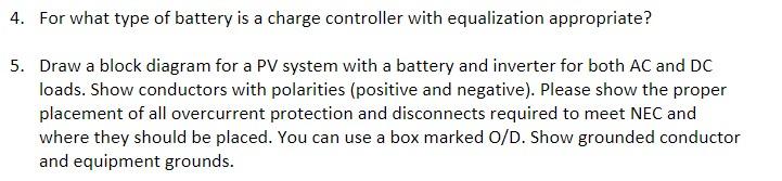 Solved 4. For what type of battery is a charge controller | Chegg.com