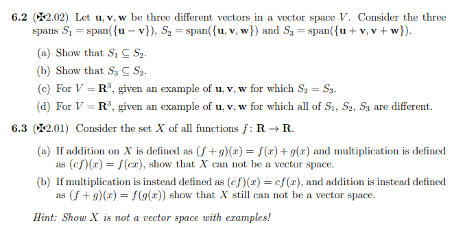 Solved 6.2(42.02) Let u,v,w be three different vectors in a | Chegg.com