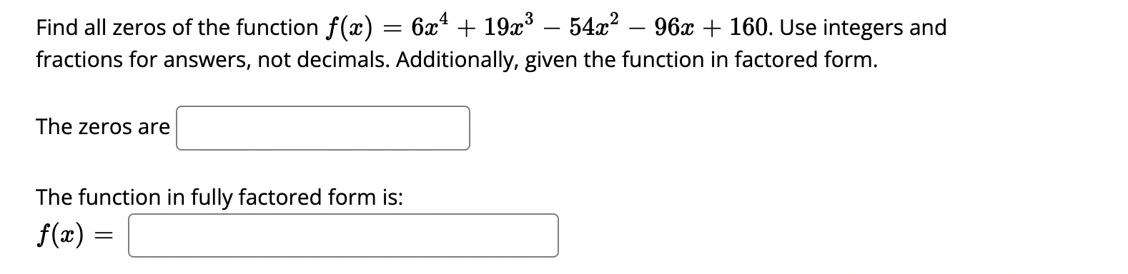 Solved Find all zeros of the function | Chegg.com