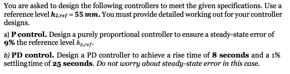 Solved This project requires you to design P and PD | Chegg.com