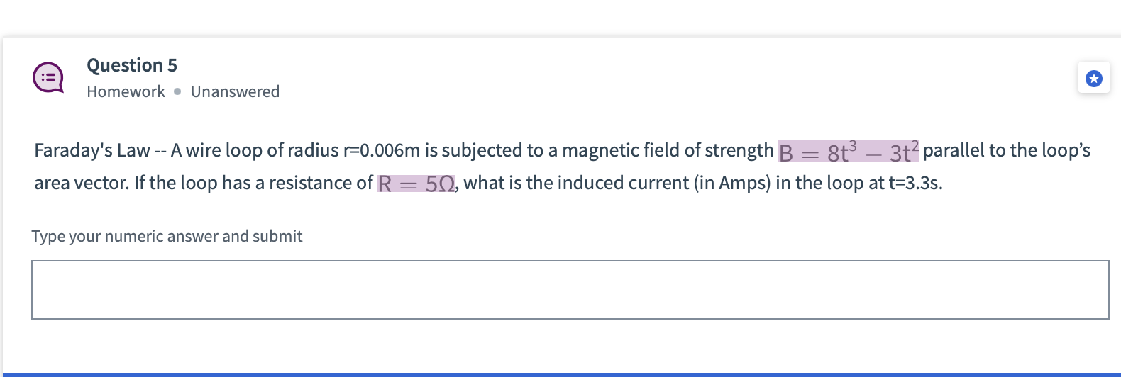 Solved Faraday's Law - A wire loop of radius r=0.006 m is | Chegg.com
