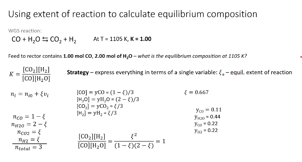 Solved Using extent of reaction to calculate equilibrium | Chegg.com