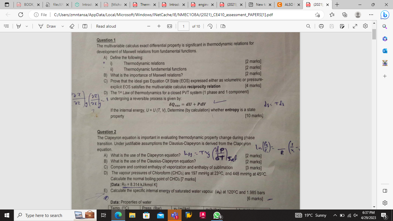 Solved Question 1 The multivariable calculus exact | Chegg.com