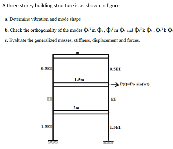 A three storey building structure is as shown in | Chegg.com