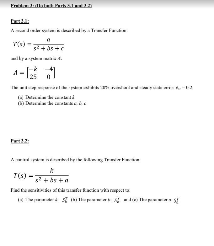 Solved Problem 3: (Do both Parts 3.1 and 3.2) Part 3.1: A | Chegg.com