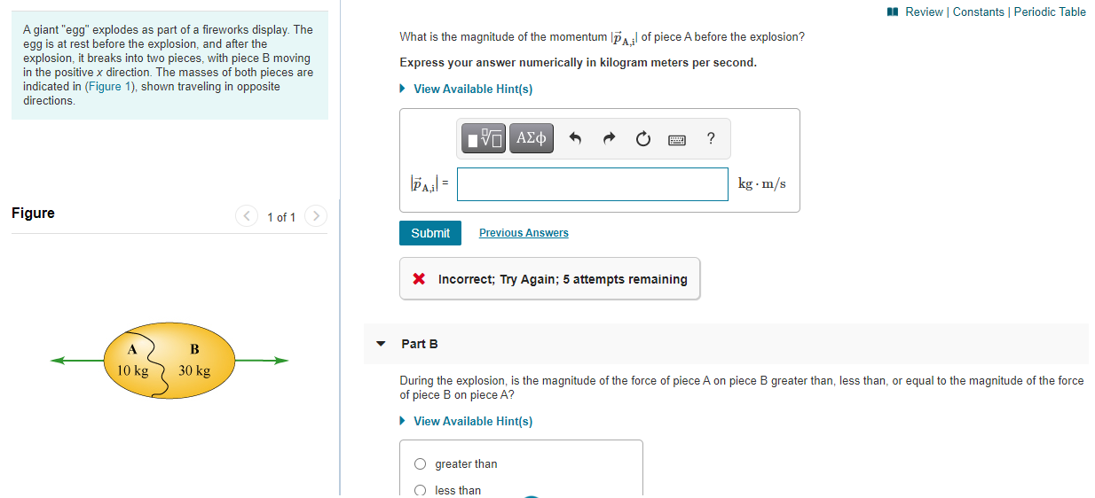 Solved MI Review Constants Periodic Table A giant "egg" | Chegg.com