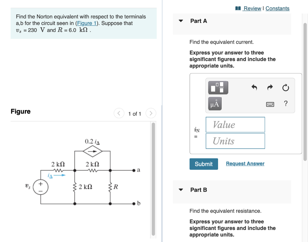 Solved Review Constants Find the Norton equivalent with | Chegg.com