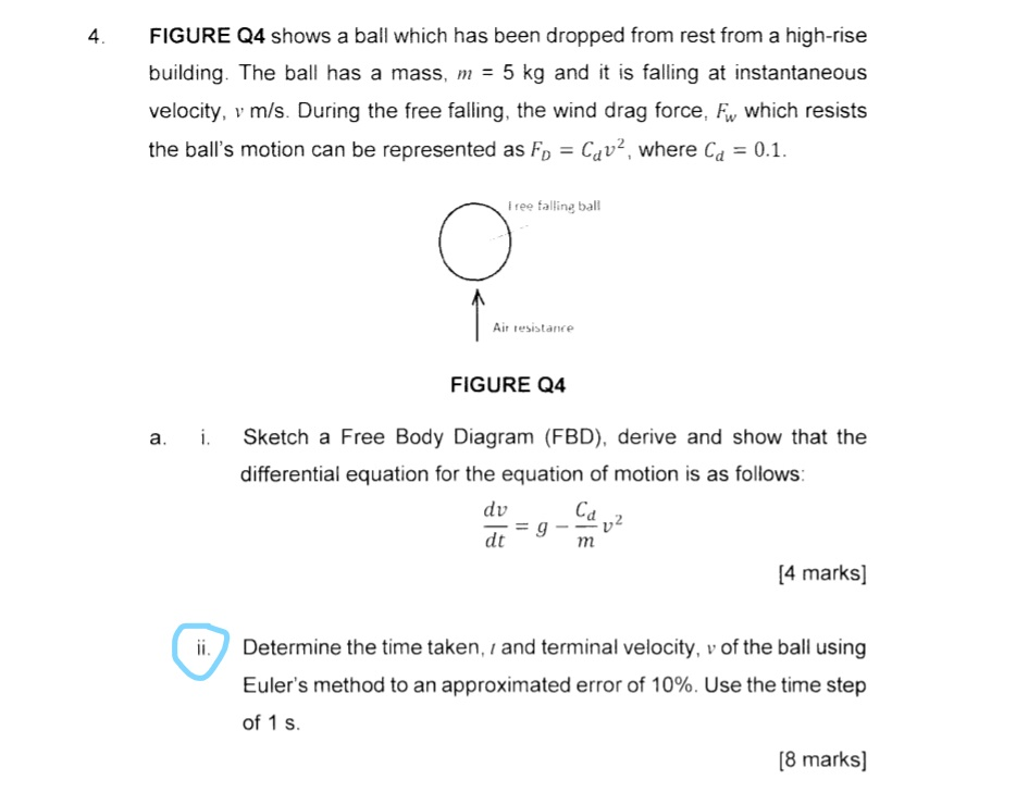 Solved FIGURE Q4 shows a ball which has been dropped from | Chegg.com