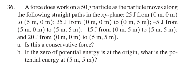 Solved 36. I A force does work on a 50 g particle as the | Chegg.com